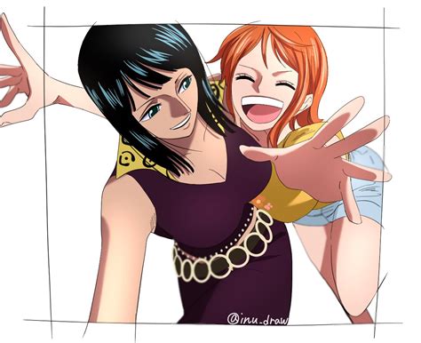 Nami And Nico Robin One Piece Drawn By Inu Draw Danbooru
