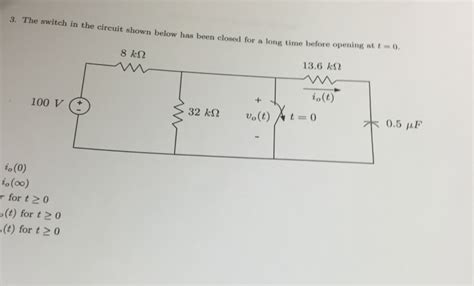 Solved The Switch In The Circuit Shown Below Has Been Chegg Com
