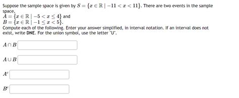 Solved Suppose The Sample Space Is Given By S {x∈r∣−11