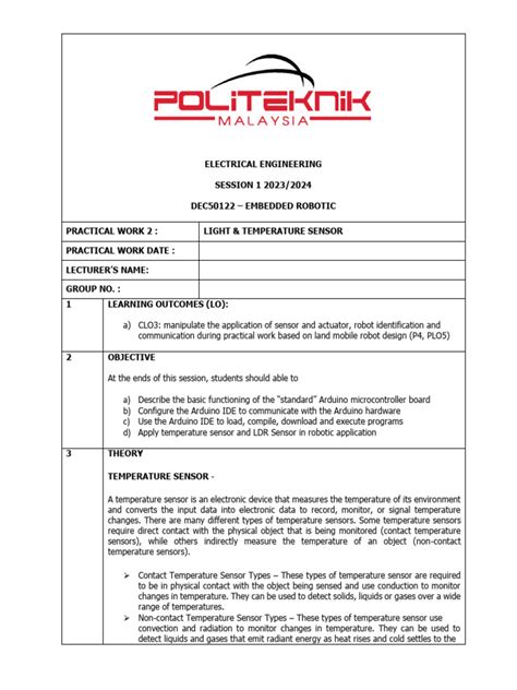 dec50122 embedded robotics pw2 procedure pdf sensor temperature