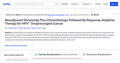 Neoadjuvant Nivolumab Plus Chemotherapy Followed By Response Adaptive Therapy For Hpv