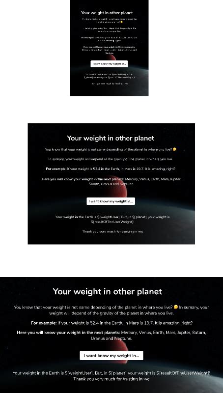 Your Weight On The Planets
