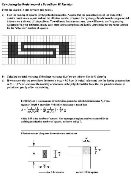 Solved Texts Calculating The Resistance Of A Polysilicon Ic Resistor