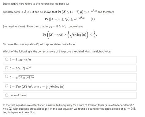 Solved Note Log N Here Refers To The Natural Log Log Chegg Com