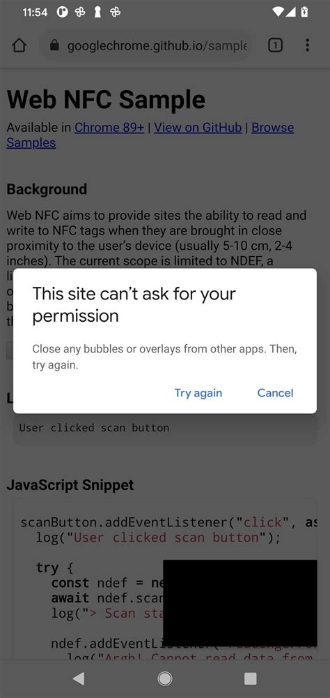 Web NFC Documentation Request This Site Cant Ask For Your Permission Close Any Bubbles Or