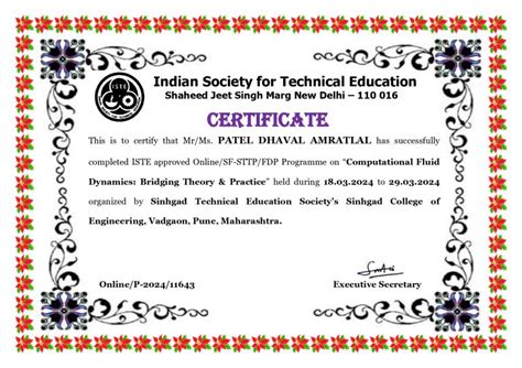 Prof Dhaval A Patel On Linkedin Iste Cfd Sharpening