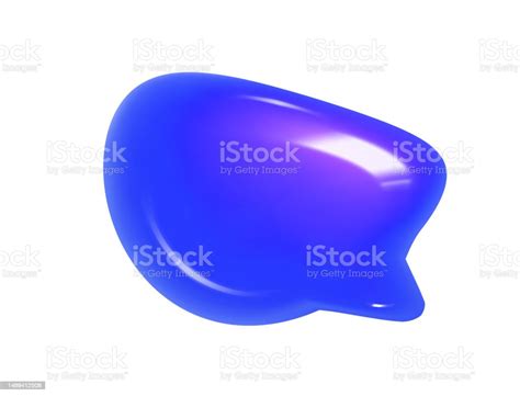 3d Illustration Of Round Blue Realistic Speech Bubble Icon Chat Mesh
