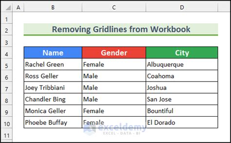 How To Remove Gridlines In Excel Using Vba Exceldemy