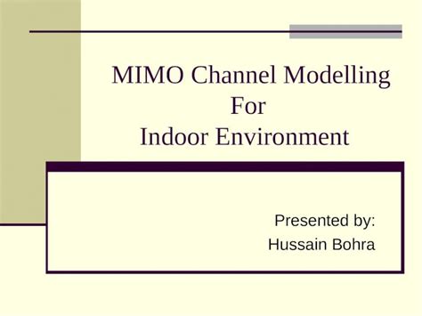 PPT PPt On Mimo Channel Modeling DOKUMEN TIPS
