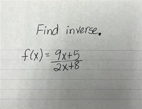 Solved Find Inverse F X 2x 89x 5
