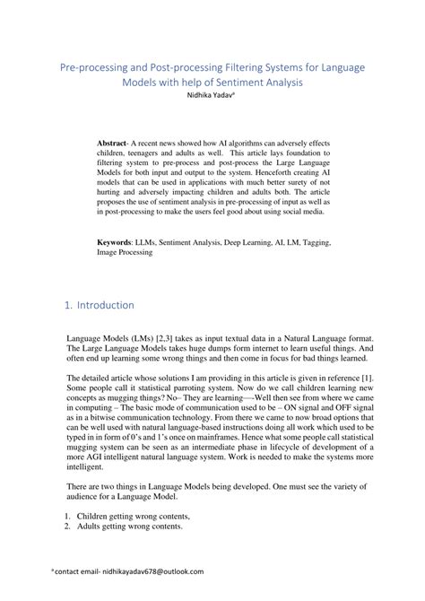 Pdf Pre Processing And Post Processing Filtering Systems For Language Models With Help Of