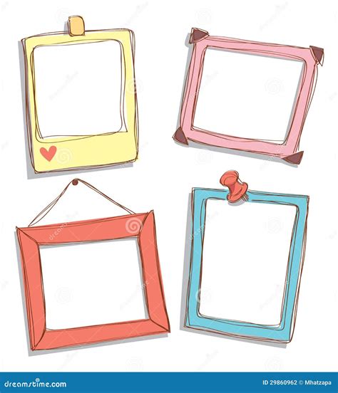 Cute Frame With Leaves And Flowers Isolated On White Background Cartoon