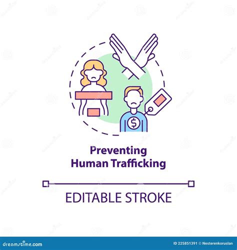 Preventing Human Trafficking Concept Icon Stock Vector Illustration