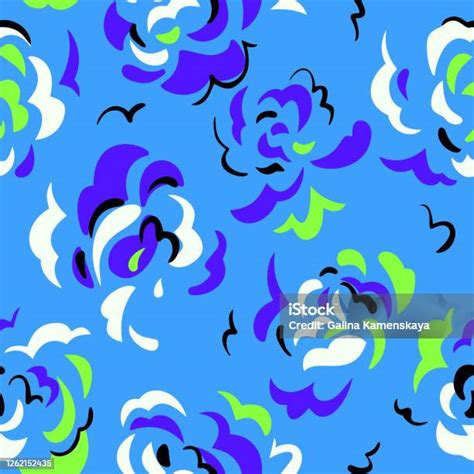 장식 꽃 머리로 만든 매끄러운 패턴 추상 브러시 스트로크 아트 배경 꽃 식물 질감을 형성하는 곡선 물결 모양 직물 섬유 패션 디자인에 적합합니다 곡선에 대한 스톡 벡터 아트