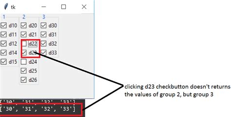 Python Cant Get Variable Value Of Groups Of Ttkcheckbuttons Stack