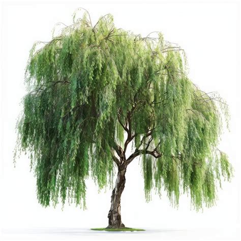 Weeping Willow Tree Plant Premium Ai Generated Image