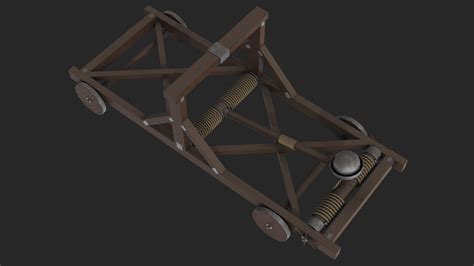 medieval catapult 01 all pbr unity ue textures included 3d model by
