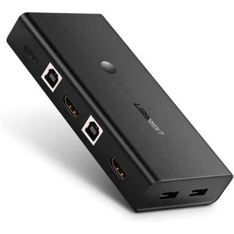 VoluPack HDMI KVM Switch USB 4 Ports Switch HDMI 4K 2 Entrées à 1