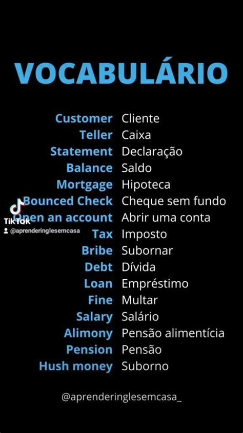 VocabulÁrio Vocabulário Em Inglês Palavras Em Inglês Palavras Com