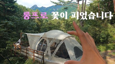 4k 여자 혼자 거실형 텐트 피칭기 스노우피크 리빙쉘 롱프로 아이보리 강원도 인제 When A Girl Setting Up Livingshell Long Pro