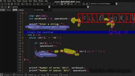 Find Number Of Words And Spaces In A Sentencec Program Youtube