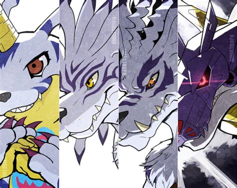 Gabumon Garurumon Weregarurumon Metalgarurumon Digimon Emblemas