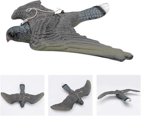 Yardwe Lifelike And Realistic Flying Hawk Decoy Bird Deterrent With