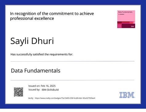 Sayli Dhuri On Linkedin Ibm Datafundamentals Skillsbuild Learning Dataanalytics