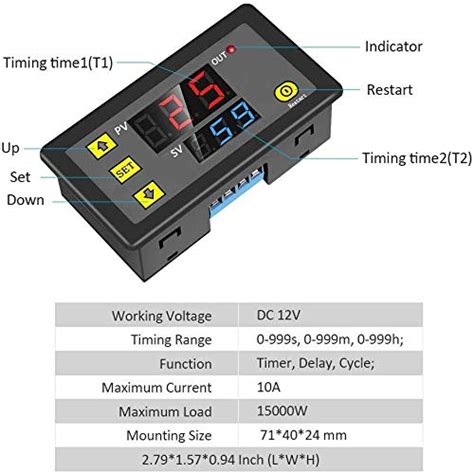 12v 24v Timmer With Relay 0 999 Hours Minutes Seconds