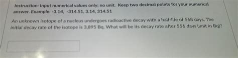 Solved Instruction Input Numerical Values Only No Unit