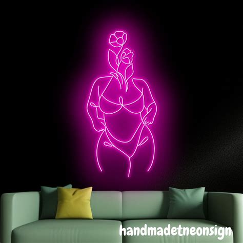 Woman Flower Neon Sign Sexy Woman Led Sign Body Girl Neon Light Bikini Girl Led Light Woman