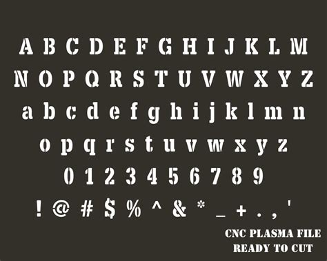 Font For CNC Plasma Cnc Design Steel Art Design Cnc Font Etsy