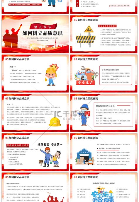 红色企业安全质量意识培训PPTppt模板免费下载 PPT模板 千库网