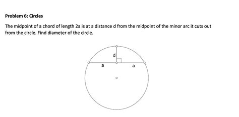 Solved The Midpoint Of A Chord Of Length 2a Is At A Distance
