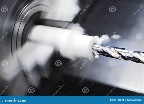 Operation Of A Cnc Lathe On A Workpiece Made Of Textolite Or