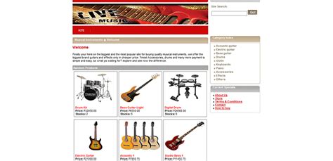 Online Musical Instrument Store Site In Php With Source Code Source