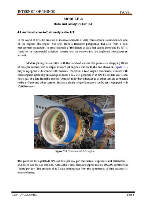 Module 4 Io T Summary Cse Module Data And Analytics For Iot 4 An