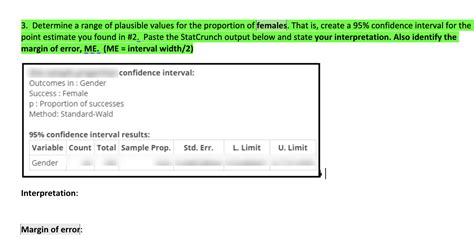 Solved 3 Determine A Range Of Plausible Values For