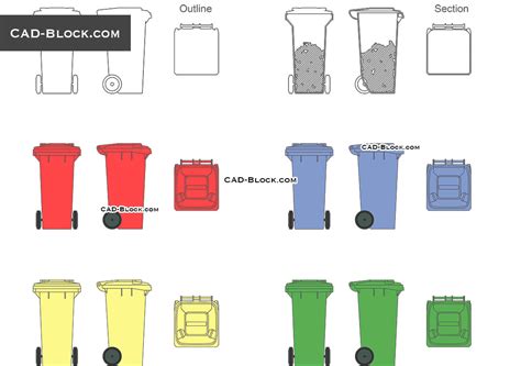 Garbage Bin Autocad Block Free Download
