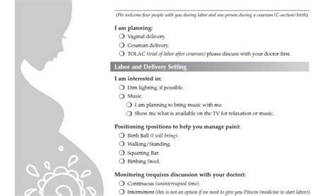 Planned C Section Birth Plan Template 47 Printable Birth Plan Templates