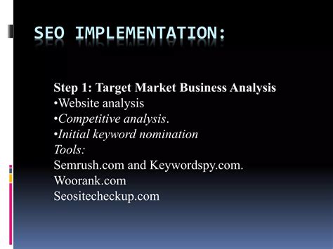 Seo Implementation Steps Pptx Search Internet