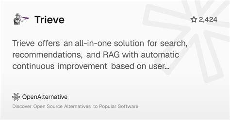 Trieve Open Source Alternative To Pinecone Elasticsearch And Algolia