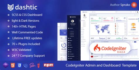 Dashtic CodeIgniter Admin Dashboard Template