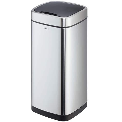 Durable Silver Motion Sensor Bin 35l Wilko