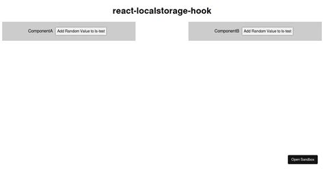 React Localstorage Hook Forked Codesandbox
