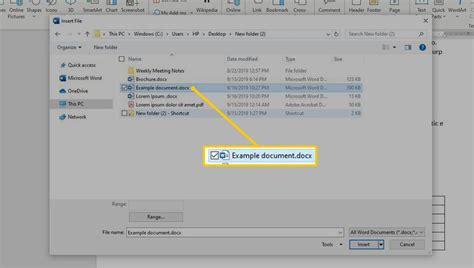 Insert Text Or Data From A Document In A Word Document