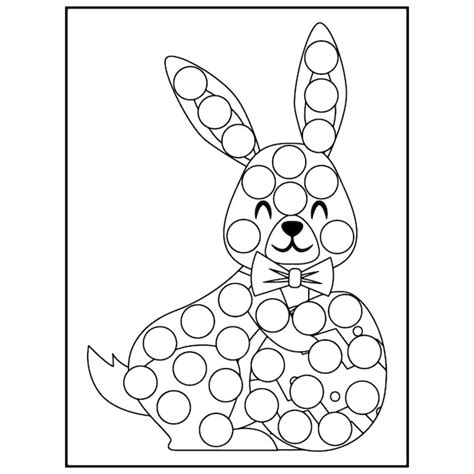 아이들을 위한 부활절 도트 마커 색칠 공부 페이지 프리미엄 벡터