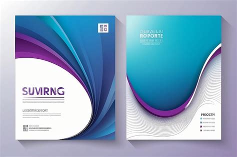 Premium Photo Abstract Curve Shape On Blue Purple And White Color Background A4 Size Book