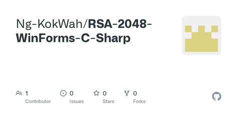 GitHub Ng KokWah RSA WinForms C Sharp