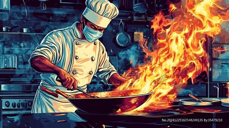 Ai创作图烹饪运营插画 热卤现捞插画 新中烹饪插画 铁板饭插画 油炸工艺插画 炒菜插画 轻奢烹饪插画 卤菜工艺插画 熬制插画 美食制作插画 酒店餐饮美食行业插画 爆炒插画 炒菜插画海报 燃面